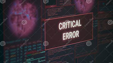 Computer Showing Hacking Alert and Critical Error Message Flashing on Screen Stock Photo - Image ...