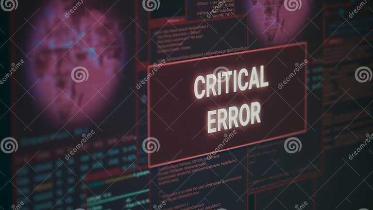 Computer Showing Hacking Alert And Critical Error Message Flashing On