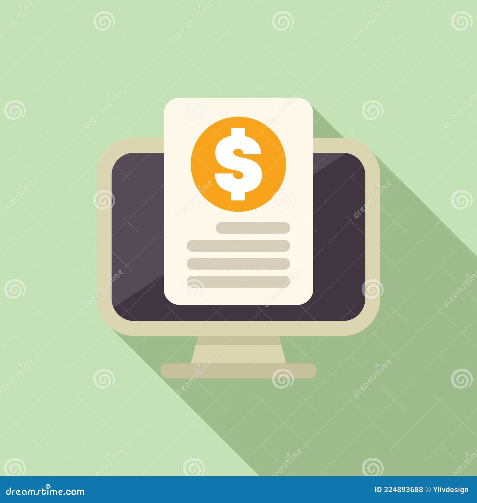 Computer Showing Invoice for Online Payment with Dollar Symbol Stock ...
