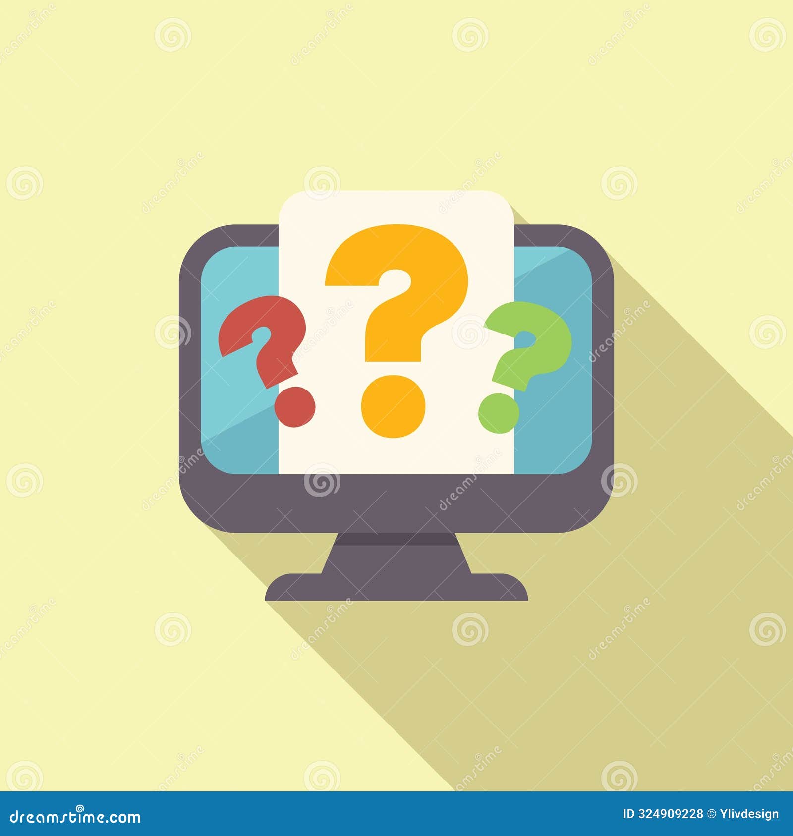 Computer Showing Question Marks on Screen with Document for Frequently ...