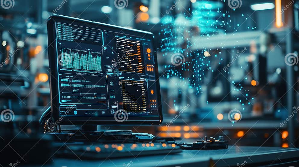 Computer Showing Software and Data Analysis in Innovative Manufacturing ...