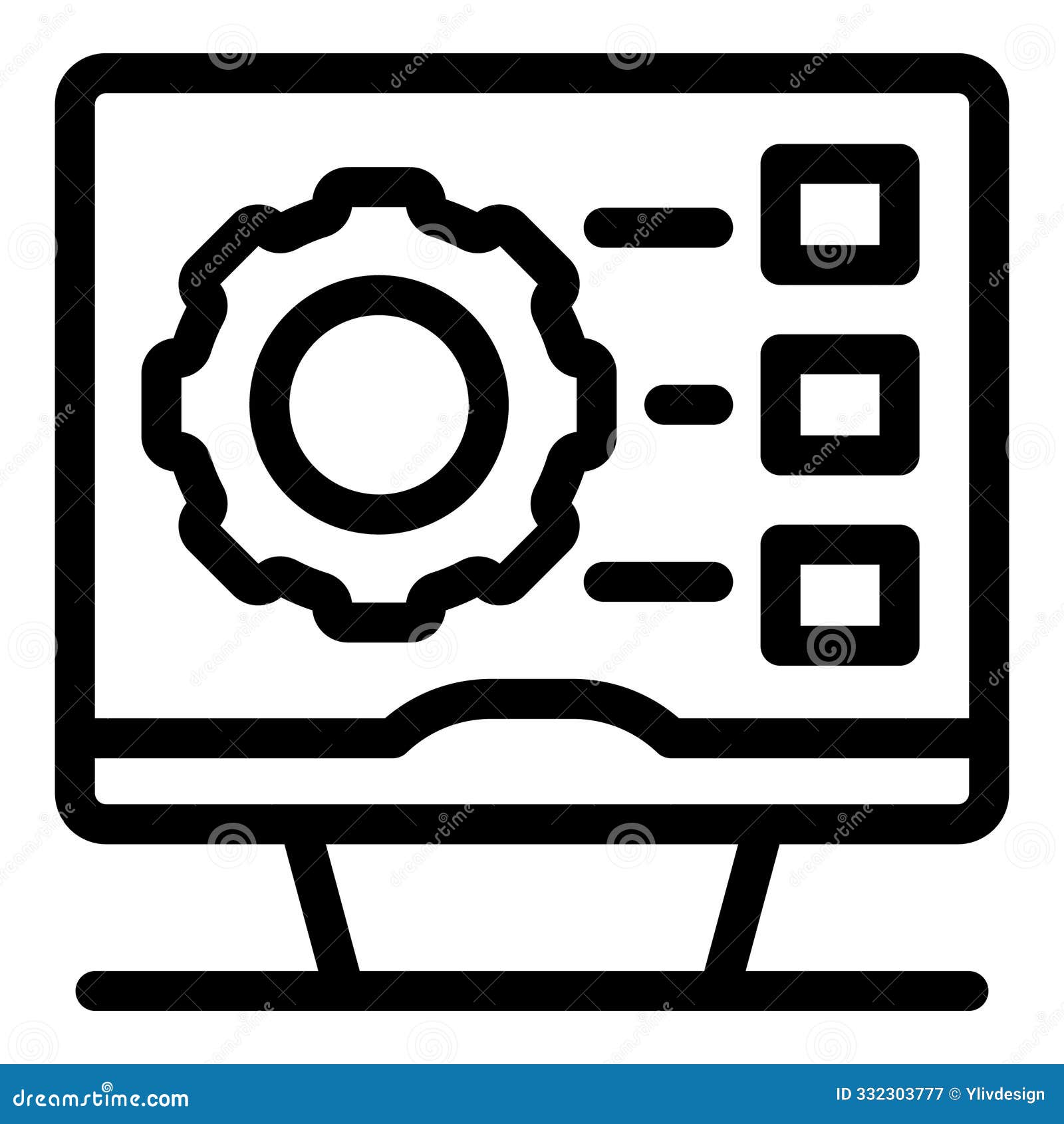 Computer Showing Software Development Process with Gear Icon Stock ...