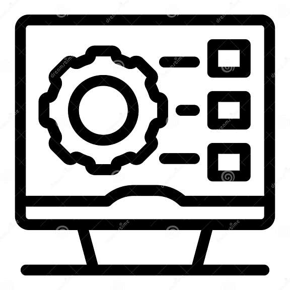 Computer Showing Software Development Process with Gear Icon Stock ...