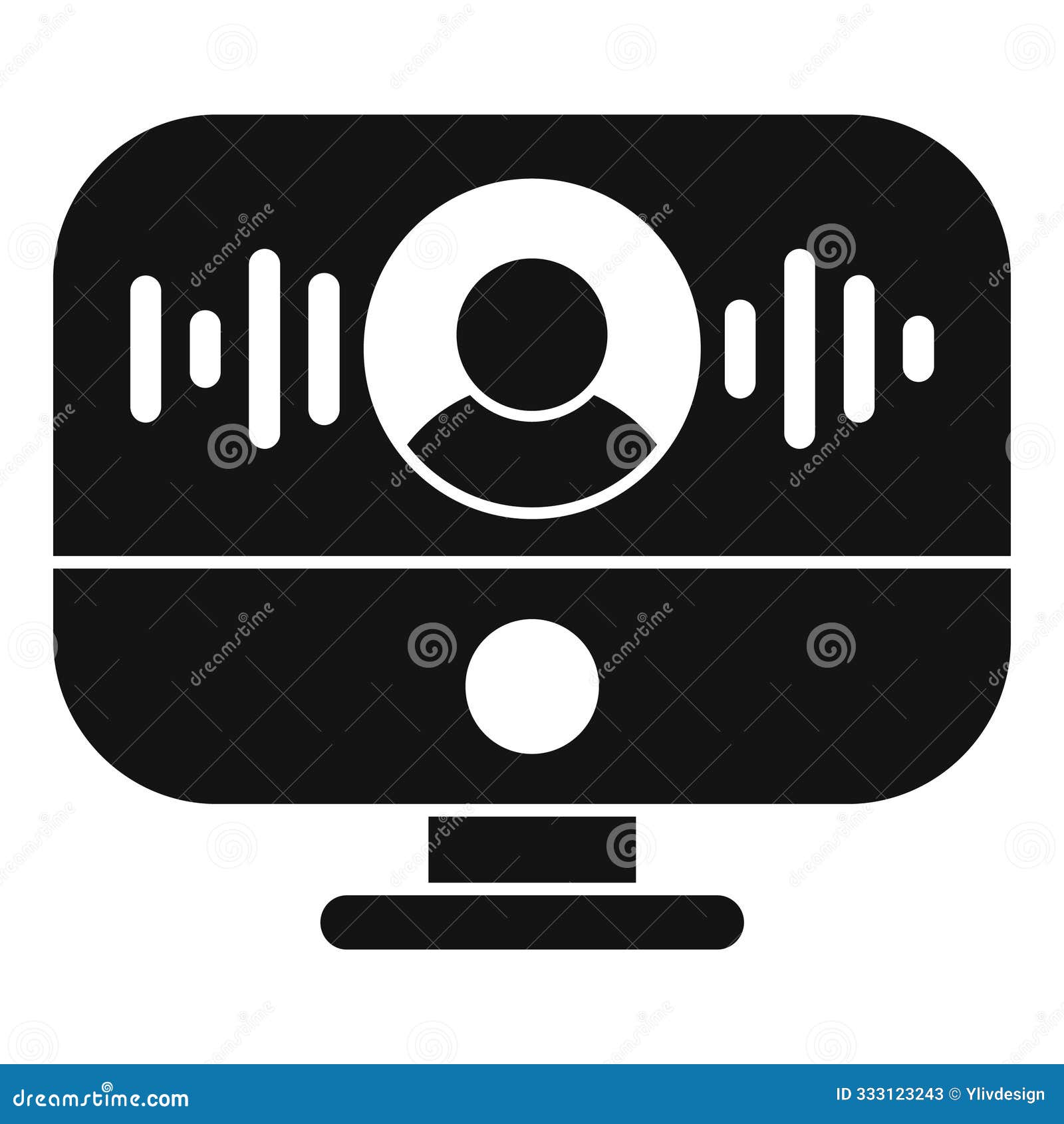 Computer Showing Voice Message Icon Representing Online Communication ...