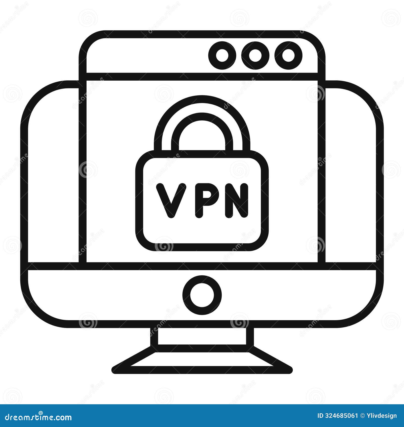 Computer Showing Vpn Configuration on Screen Stock Illustration ...