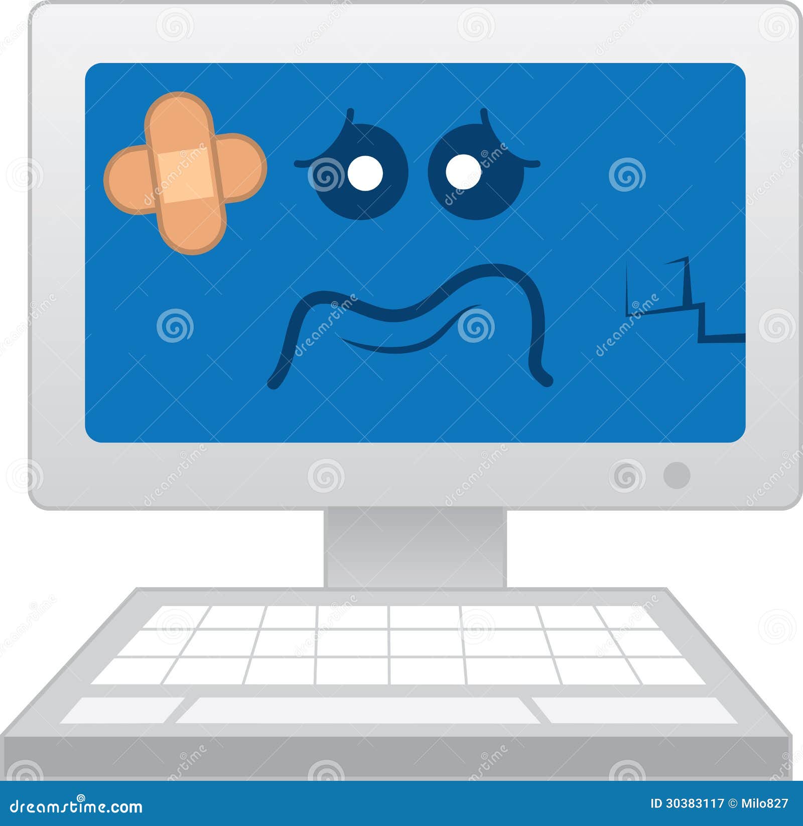 Computer Sick stock vector. Illustration of technology - 30383117