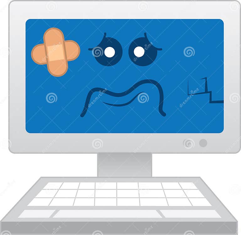 Computer Sick stock vector. Illustration of technology - 30383117