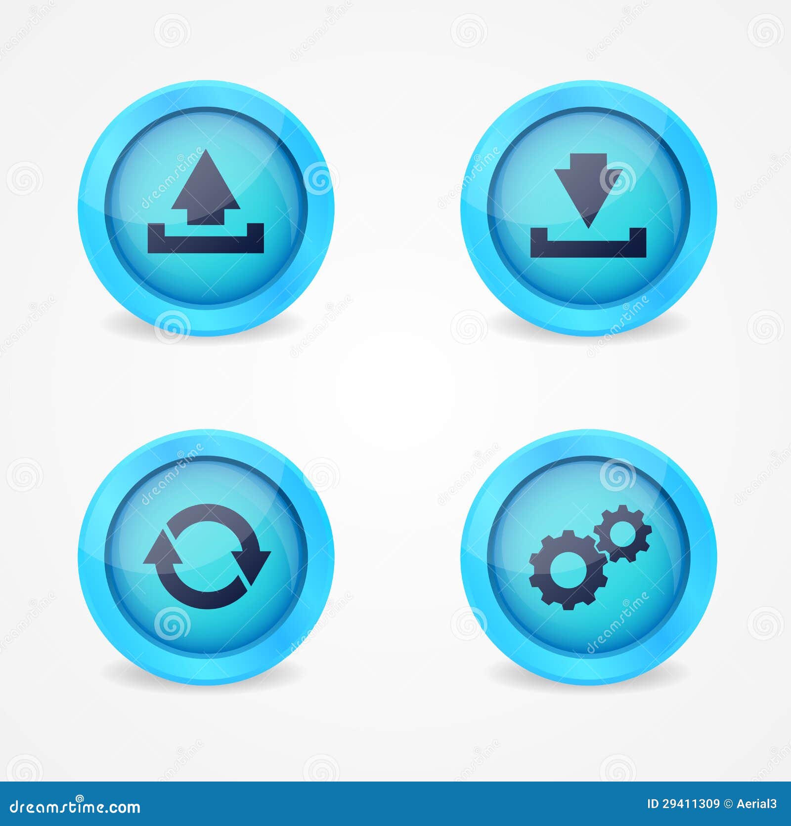 Computer Signs on Glossy Icons Stock Vector - Illustration of element ...