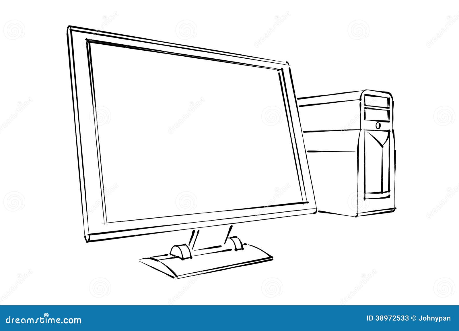 Computer sketch stock illustration. Illustration of portable - 38972533