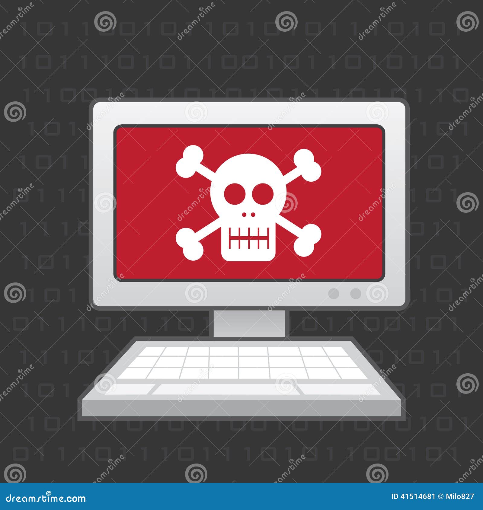 Computer Skull stock vector. Illustration of internet - 41514681