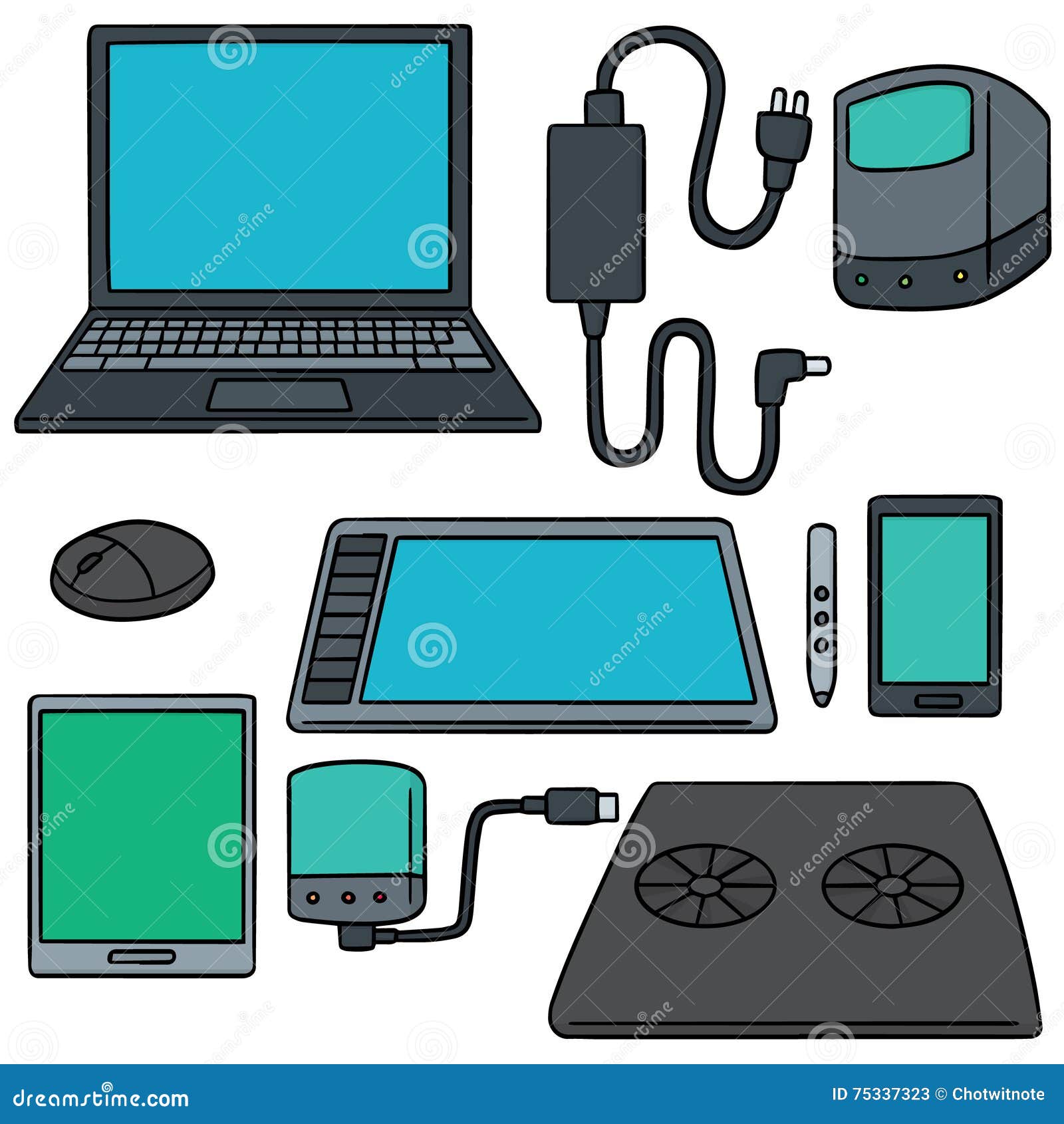 Computer, Smart Device and Computer Accessories Stock Vector ...