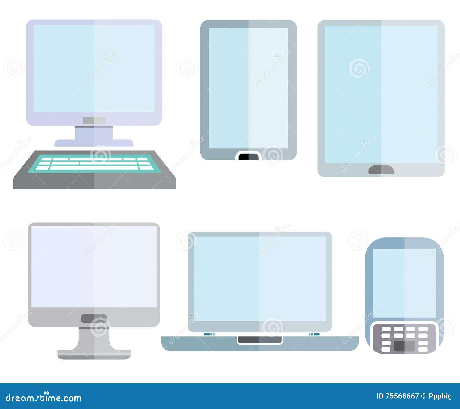 Computer, Smart Device Icons, Smart Phone Stock Illustration ...