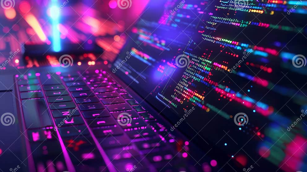 Computer Software Development, Web Design, and Programming Concept. Abstract Programming ...