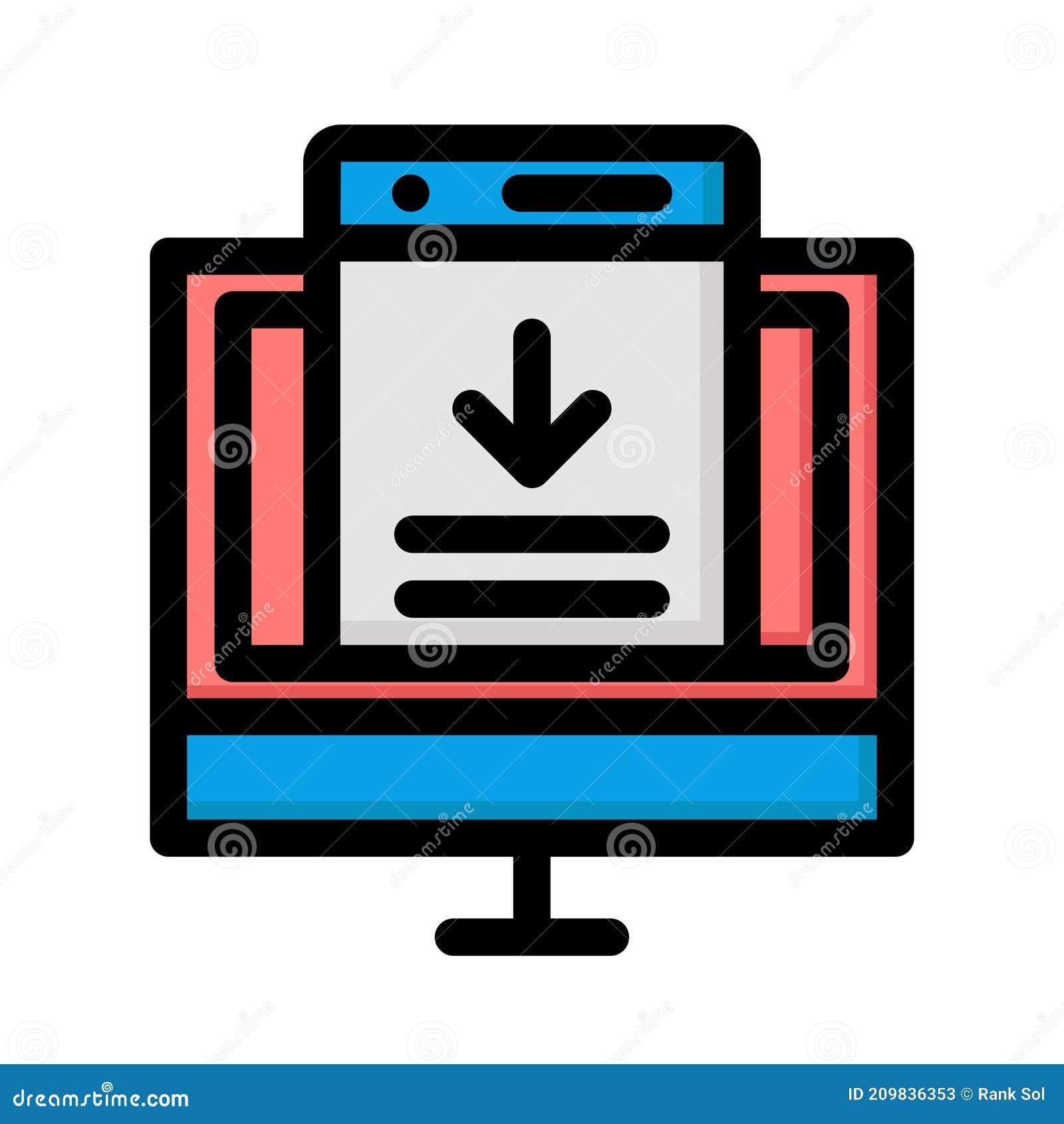 Computer Software Downloading Isolated Vector Icon Which Can Easily ...