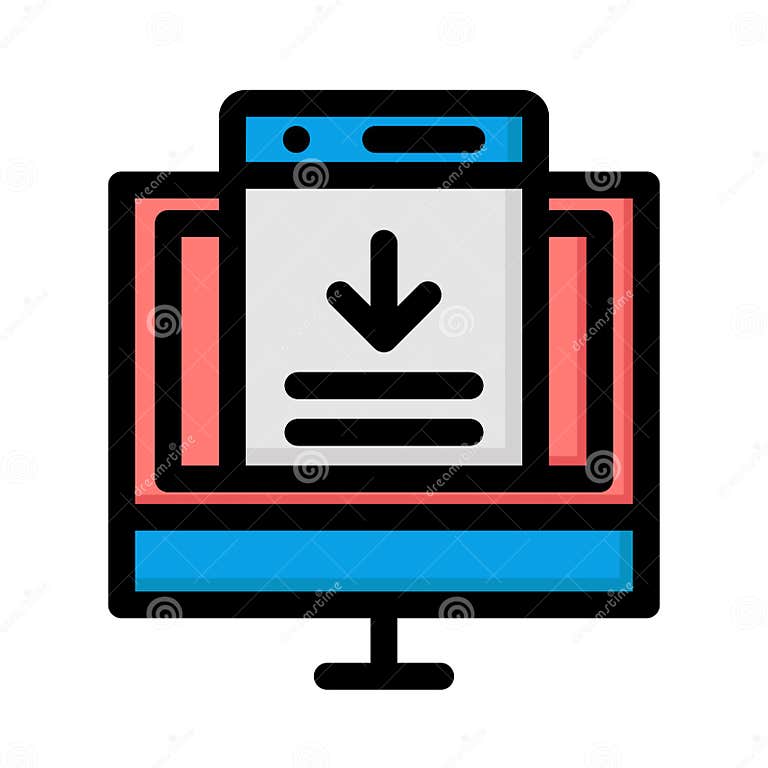 Computer Software Downloading Isolated Vector Icon Which Can Easily ...