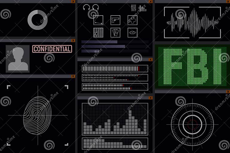 Computer Software for the FBI. Stock Vector - Illustration of safety ...