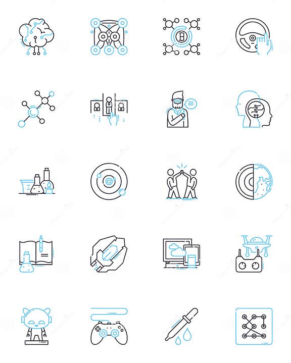 Computer Software Linear Icons Set. Code, Program, Application ...