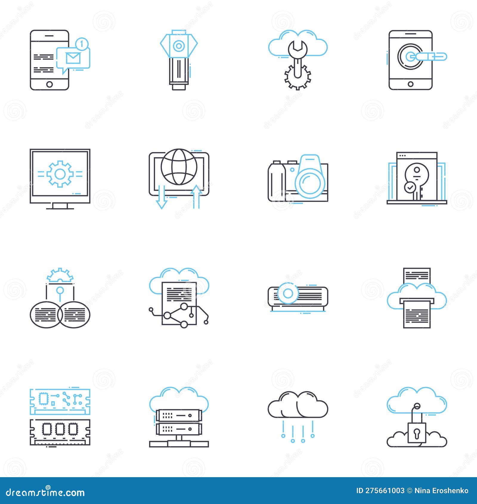 Computer Software Linear Icons Set Programming Coding Debugging 9796