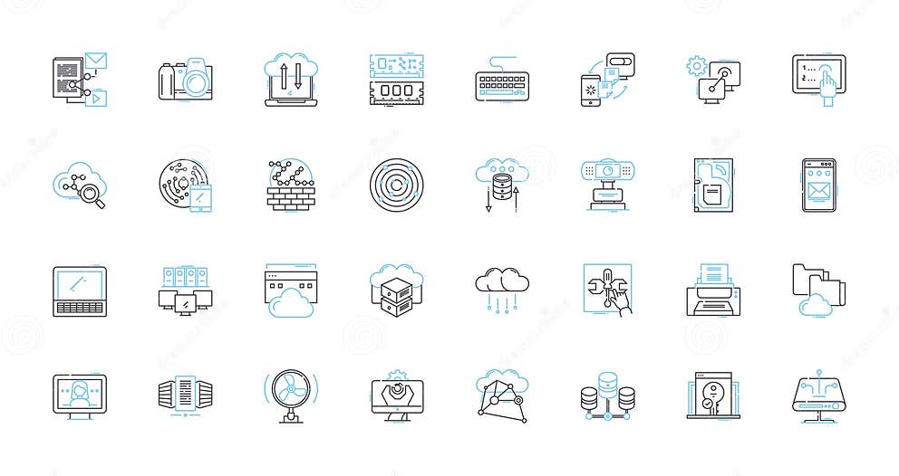 Computer Software Linear Icons Set Programming Coding Debugging 9668