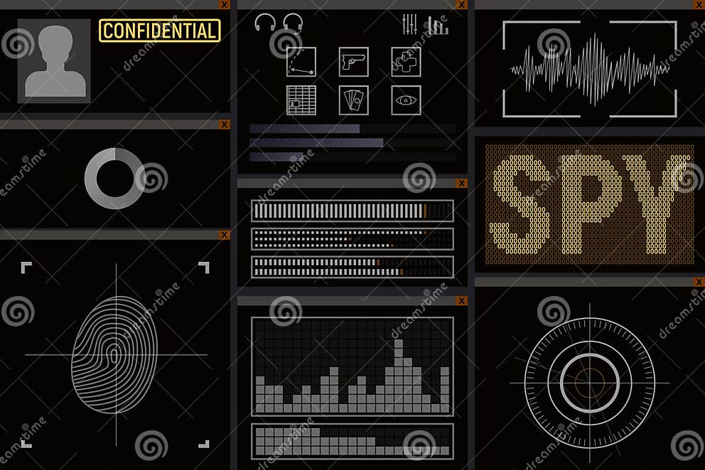 Computer Software for the Spy. Stock Vector - Illustration of ...