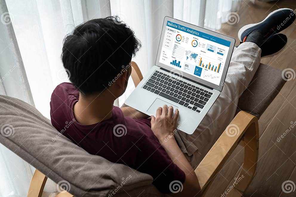 Computer Software for Website Traffic Analytics Data on Computer Screen ...