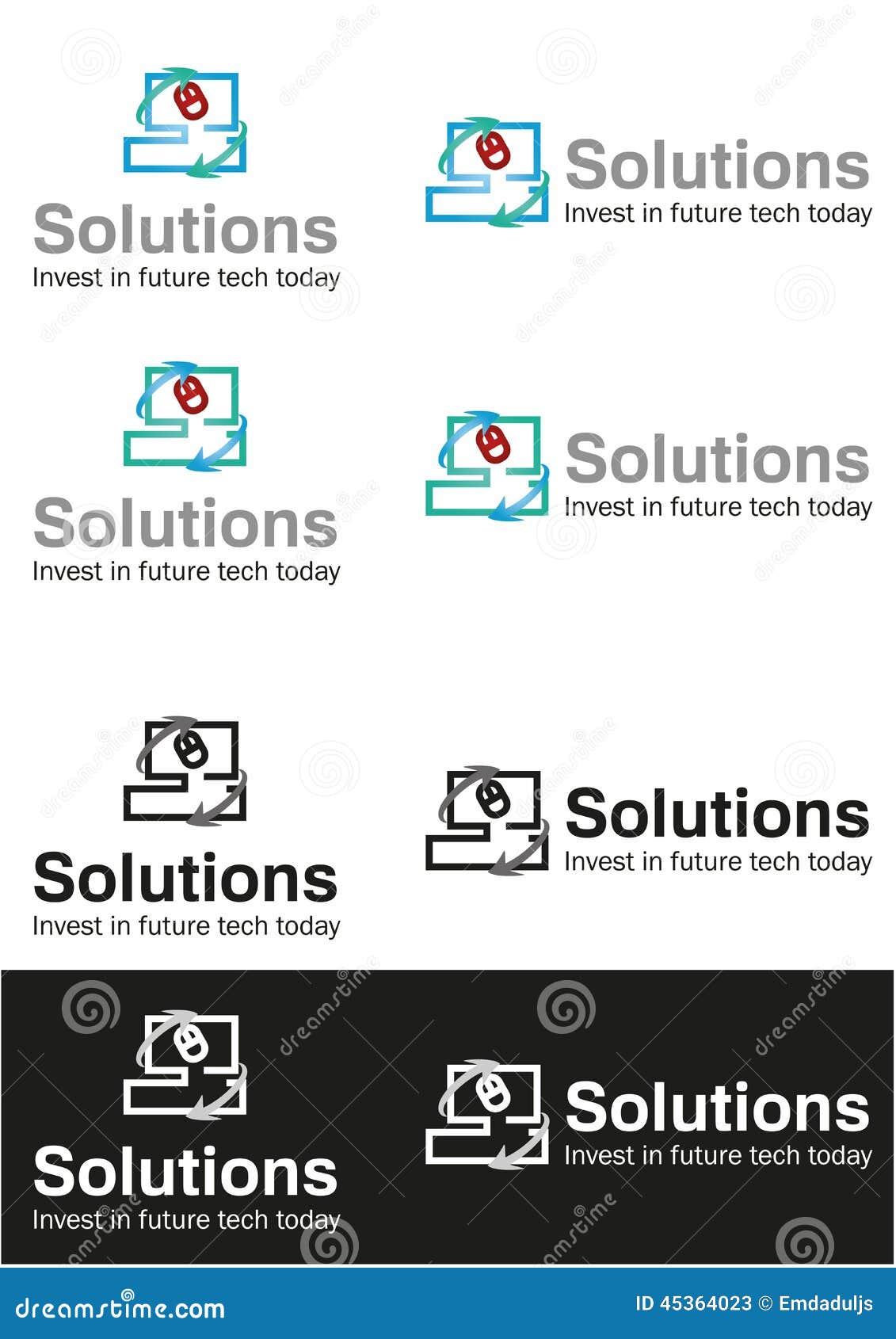 Computer Solution Business Logo Cartoon Vector | CartoonDealer.com ...
