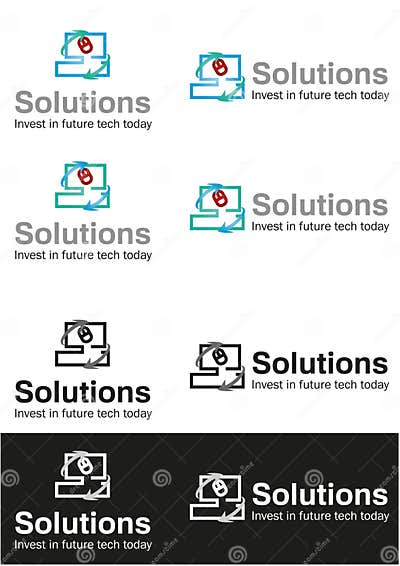 Computer Solution Business Logo Stock Vector - Illustration of building ...
