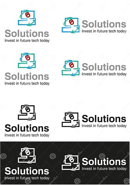 Computer Solution Business Logo Stock Vector - Illustration of building ...