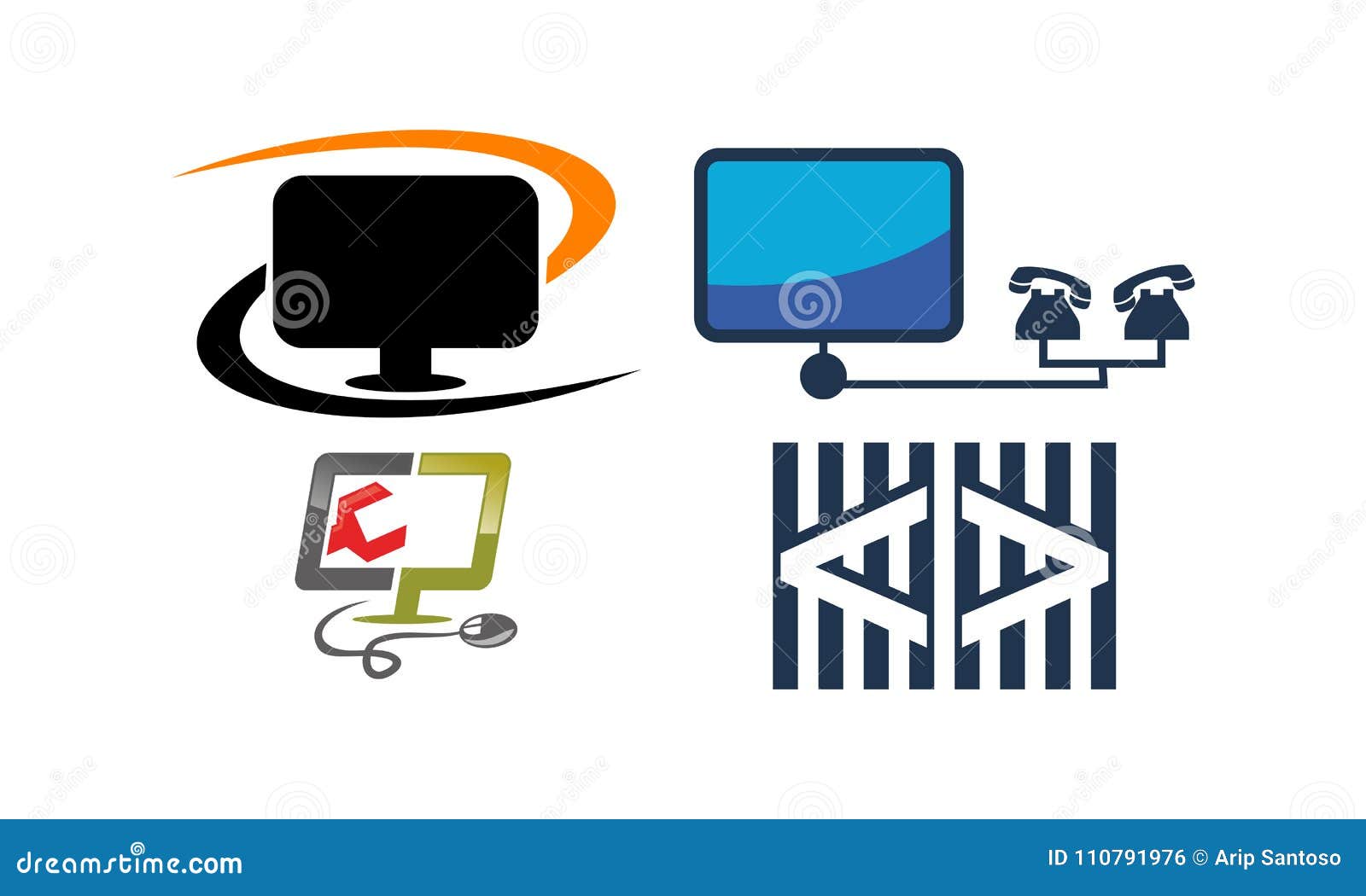 Computer Solution Business Logo Cartoon Vector | CartoonDealer.com ...