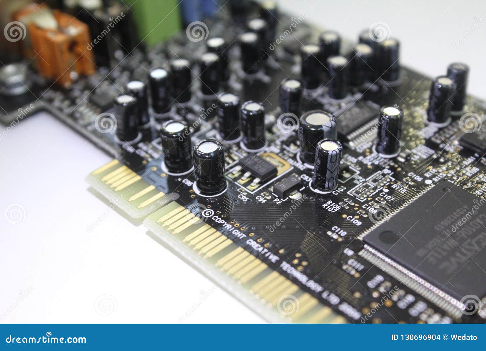 Computer Sound Card Close Up Stock Photo - Image of optical ...