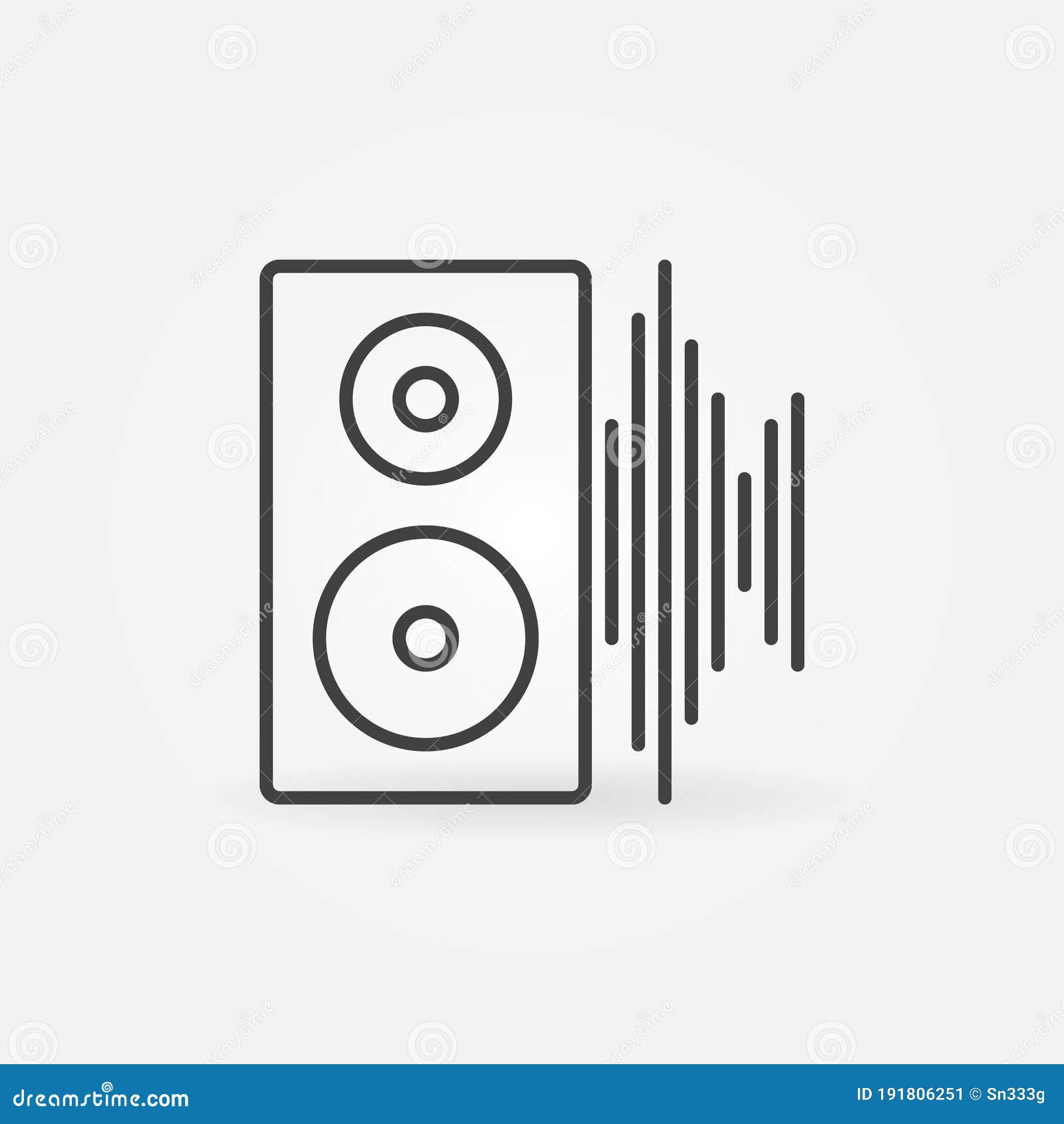 Computer Speaker with Sound Wave Vector Concept Line Icon Stock Vector ...