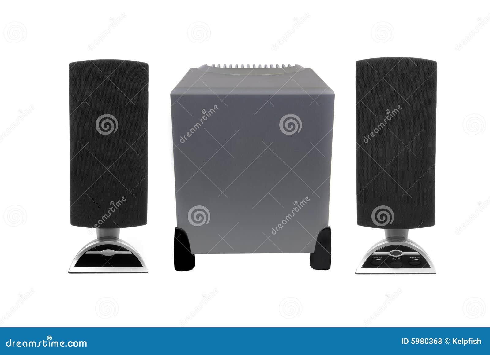 Computer Speakers with Woofer Stock Photo - Image of desktop, sound ...