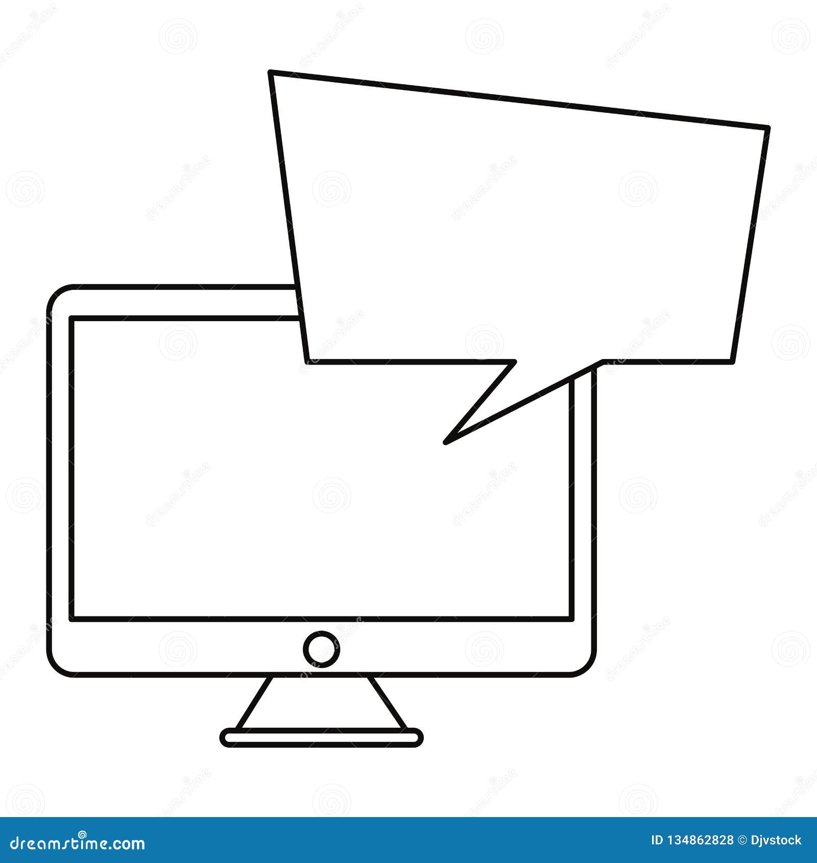 Computer speech bubble stock vector. Illustration of space - 134862828