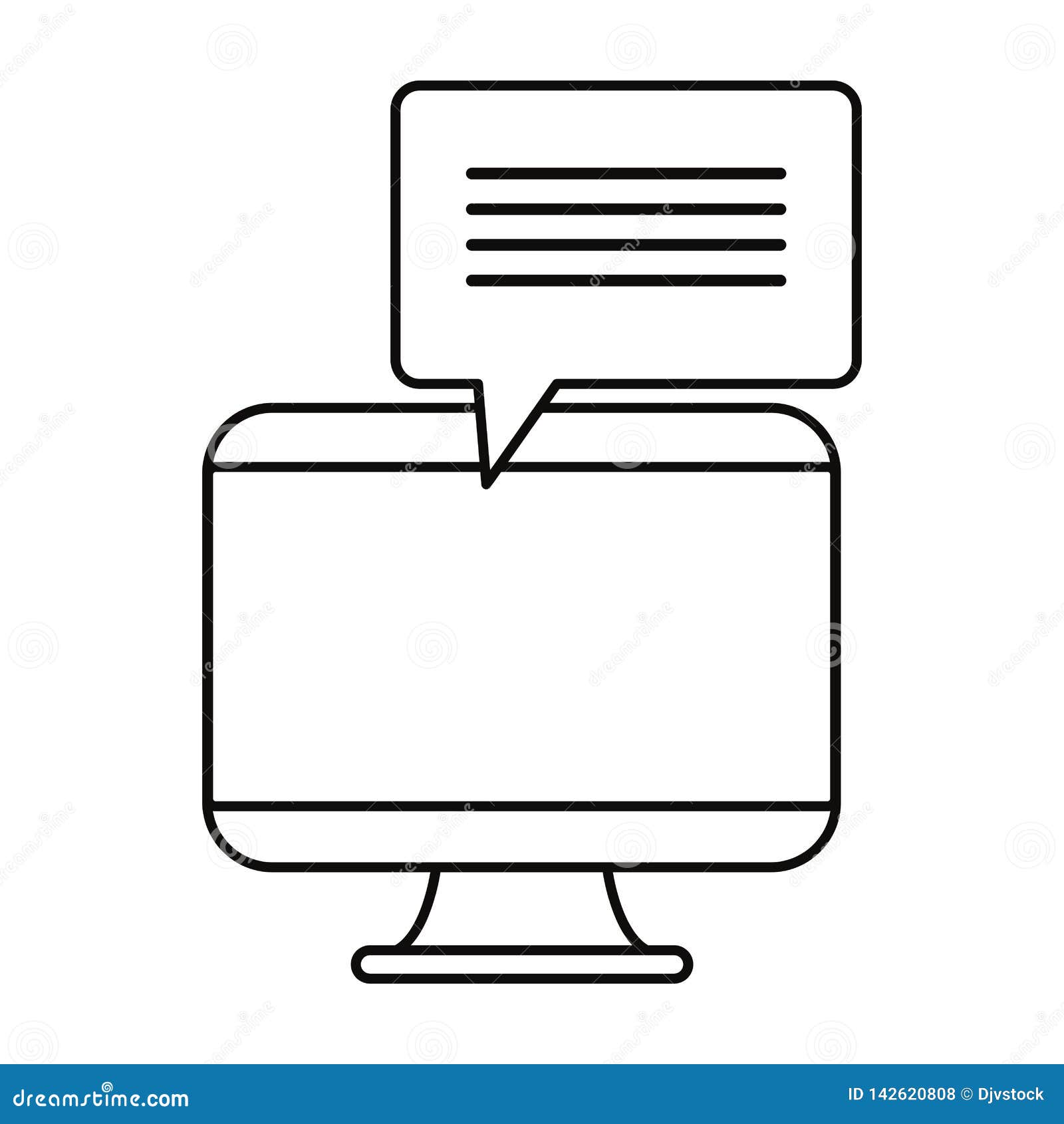 Computer Speech Bubble on White Background Stock Vector - Illustration ...