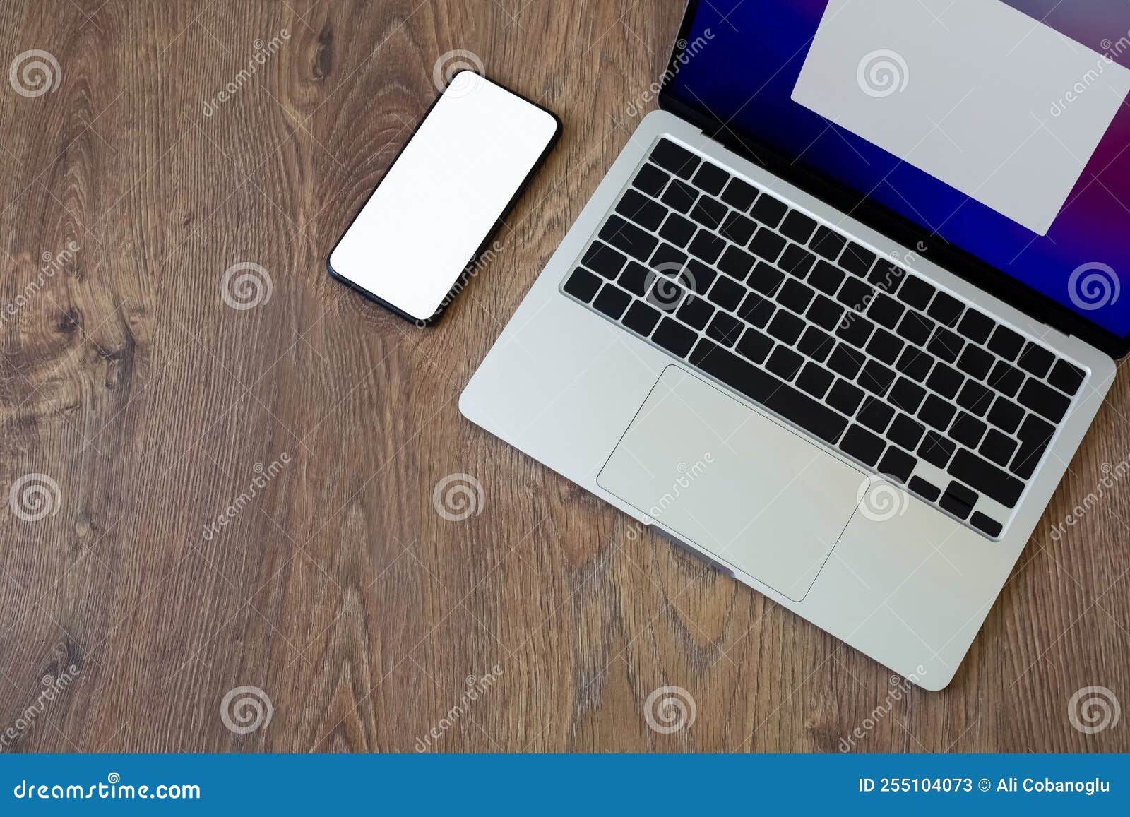 Computer Splash Screen and Blank Phone Screen Stock Image - Image of ...