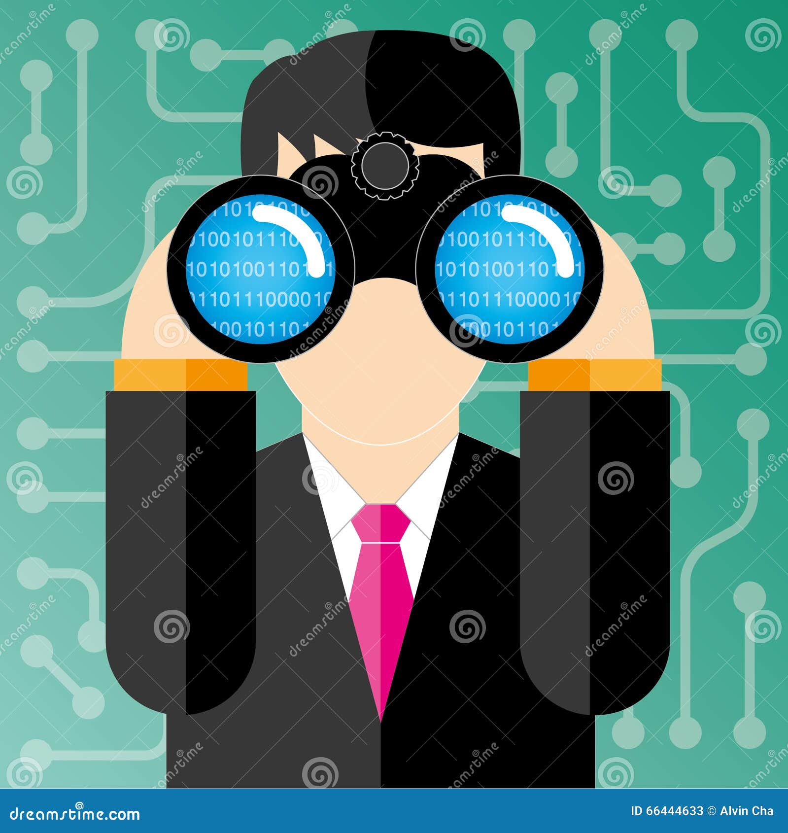 Computer spying stock vector. Illustration of protection - 66444633