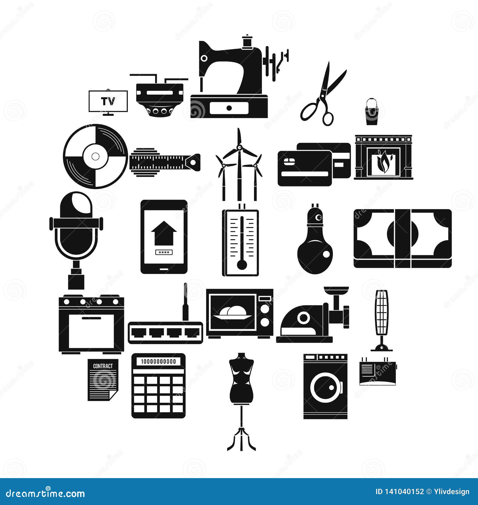 Computer Staff Icons Set, Simple Style Stock Vector - Illustration of ...