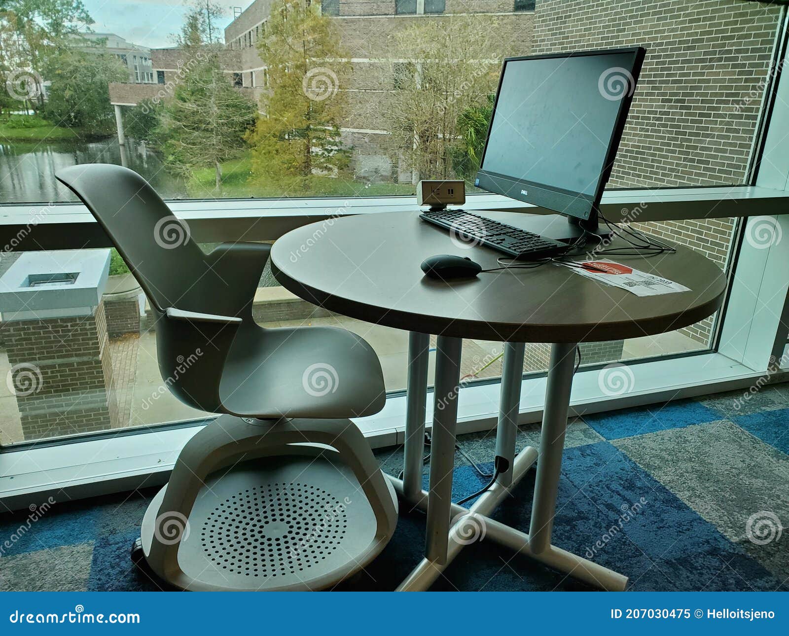 Computer Station at Library Editorial Image - Image of desk, sitting ...