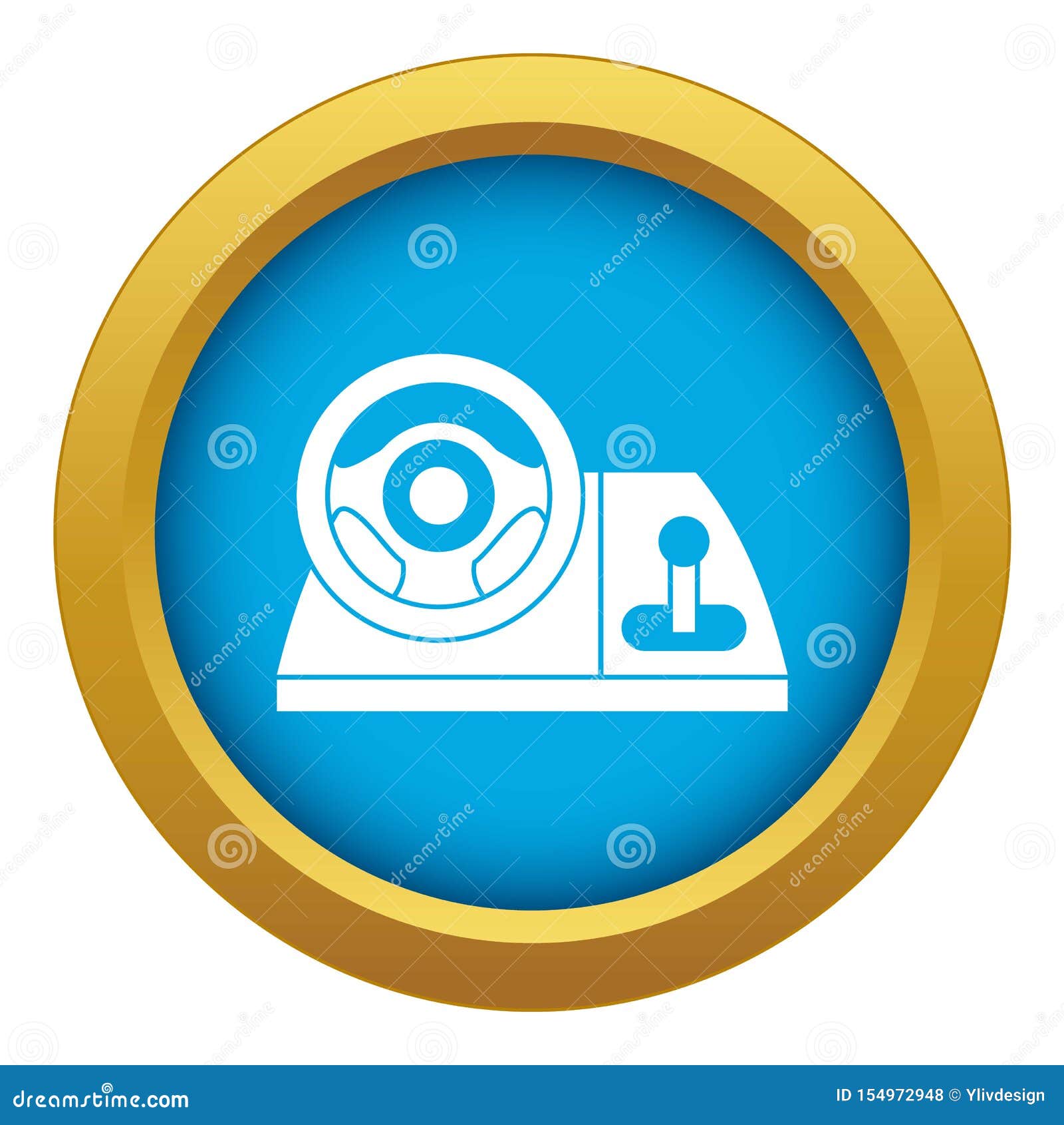 Computer Steering Wheel Icon Blue Vector Isolated Stock Vector ...