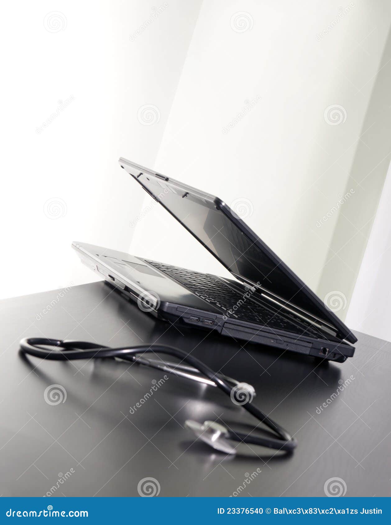 Computer and Stethoscope Next To Each Other. Stock Photo - Image of ...