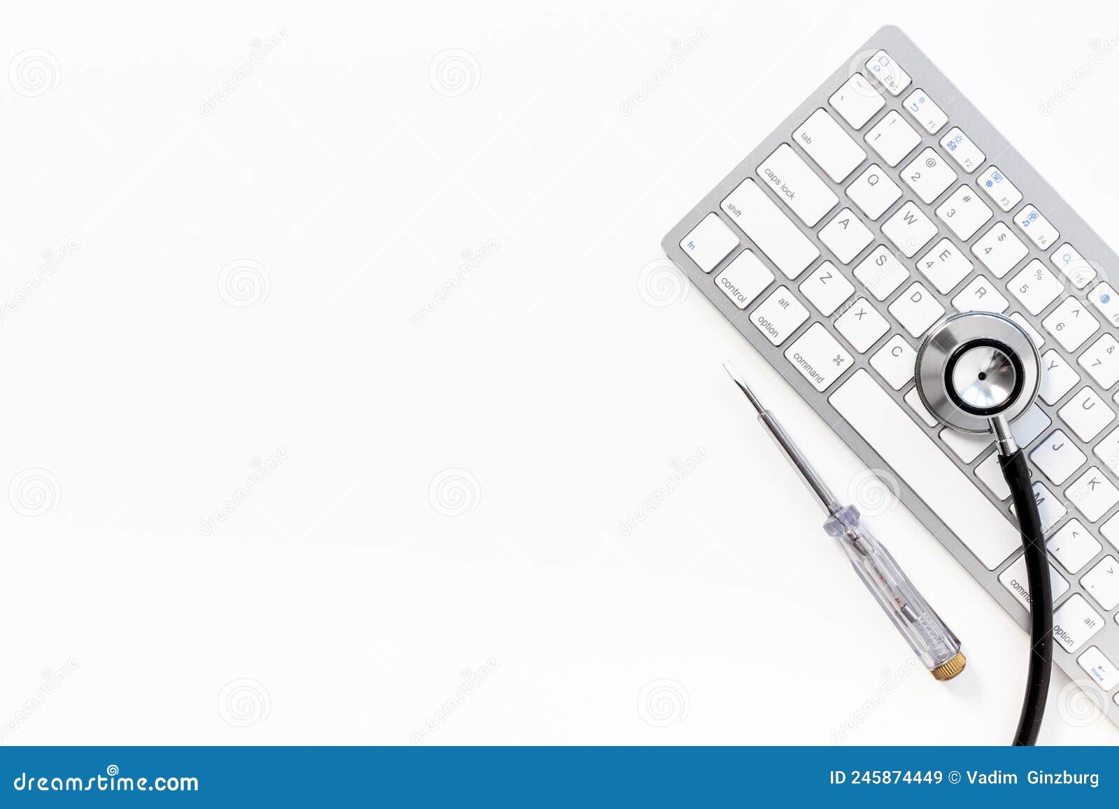 Computer with Stethoscope. Tech Support or Repaire Pc System Concept ...