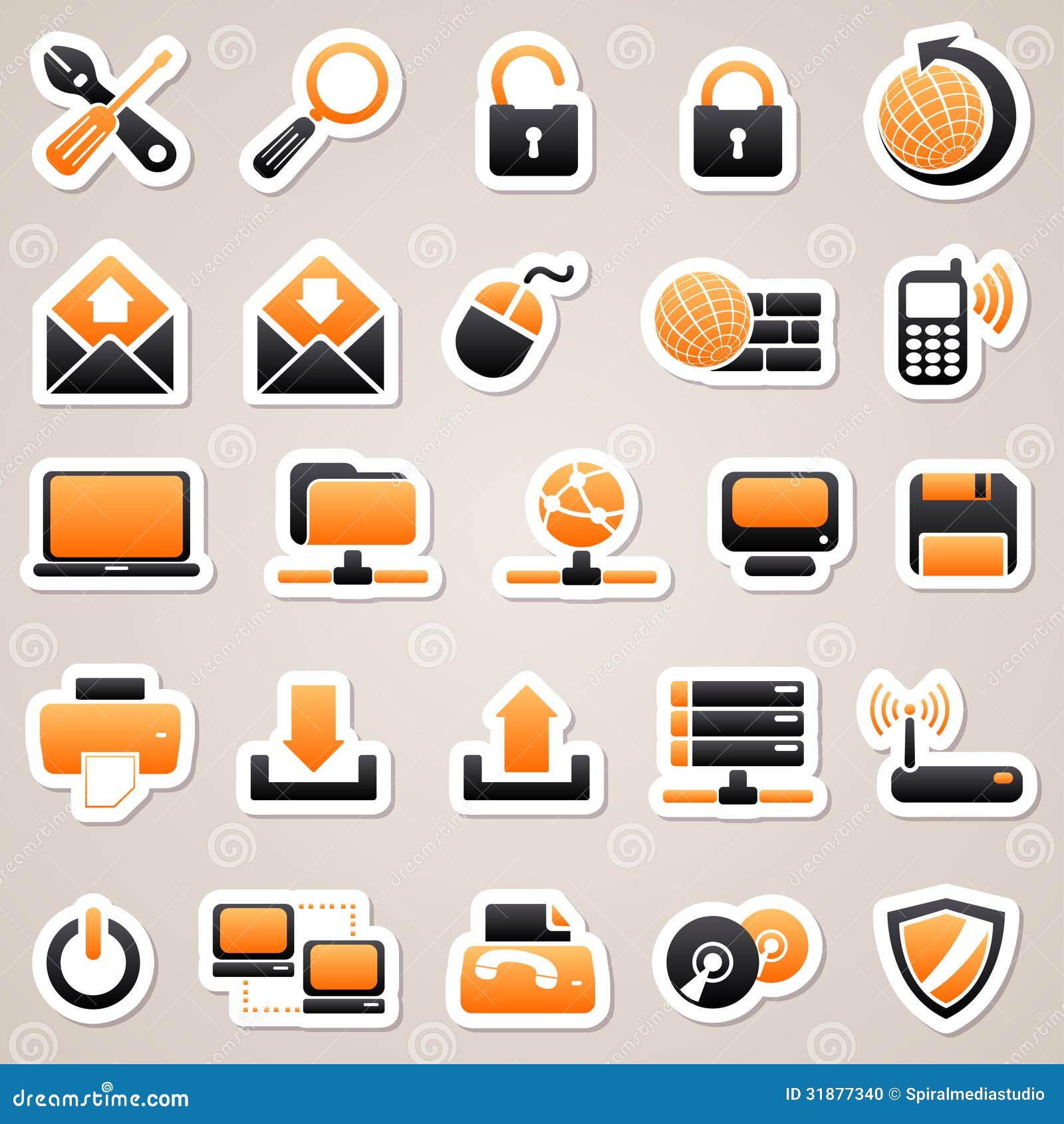 Computer stickers stock vector. Illustration of protocol - 31877340