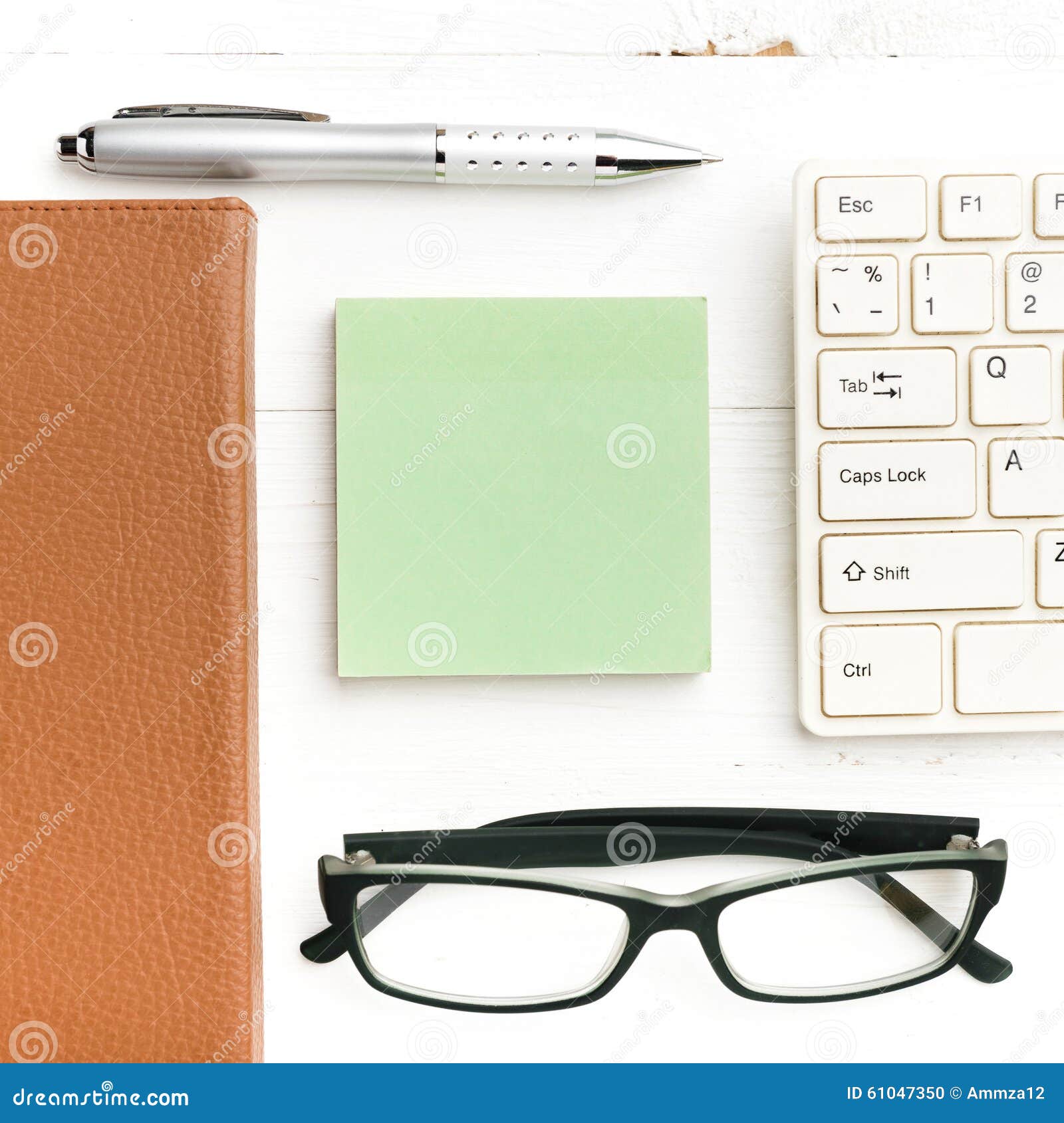 Computer and sticky note stock photo. Image of pencil - 61047350