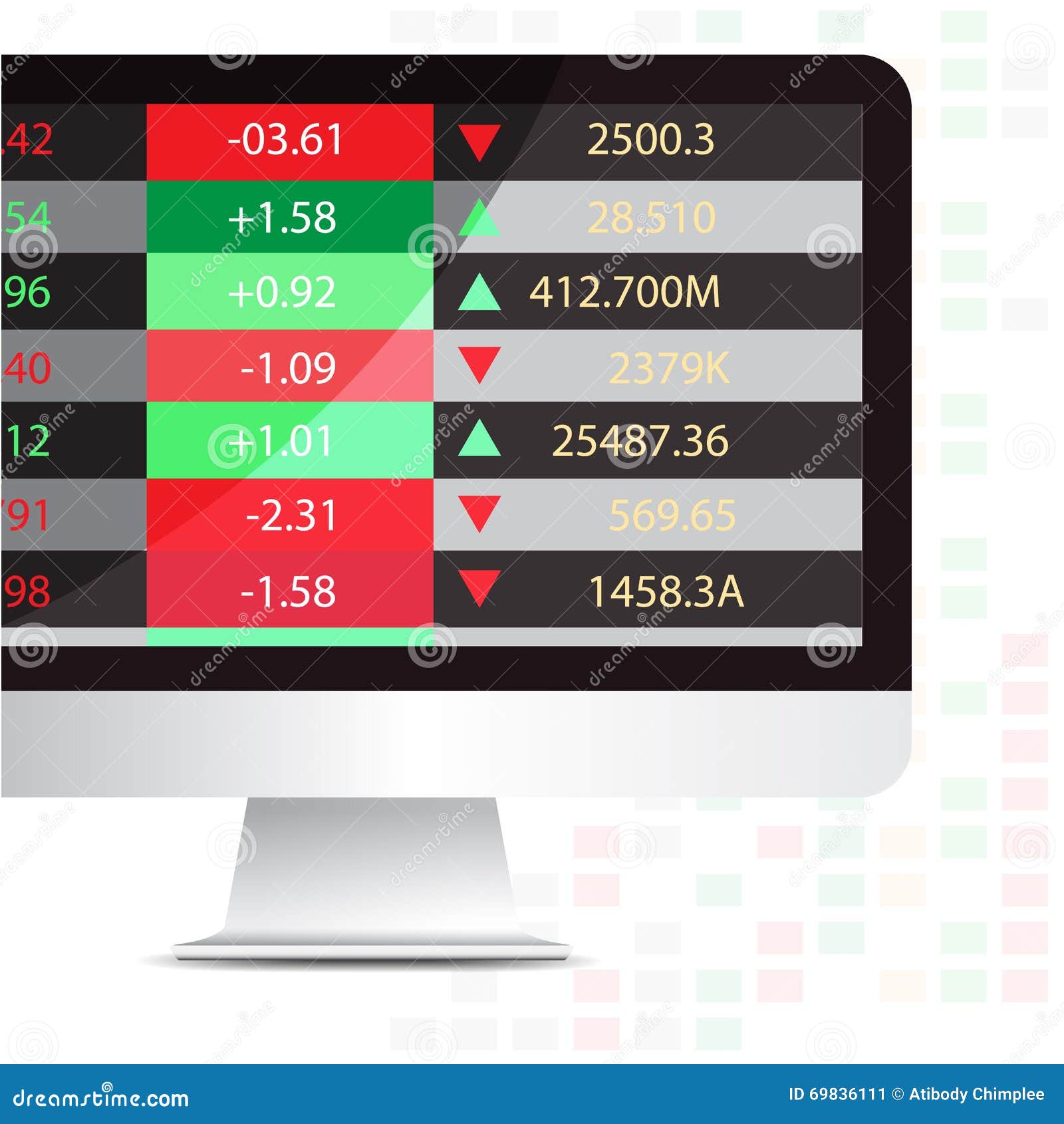 Computer stock display stock vector. Illustration of exchange - 69836111