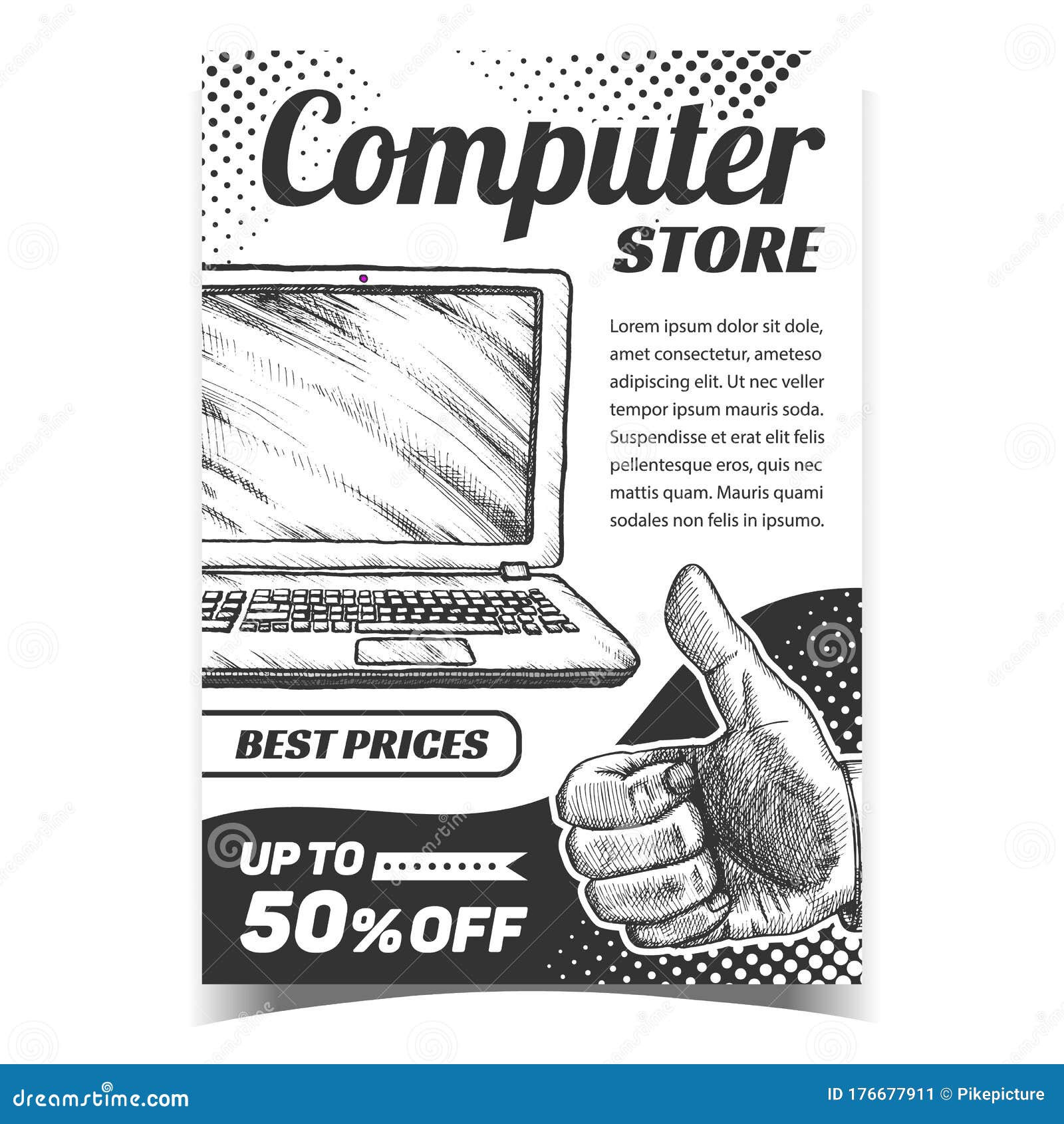 Computer Store Creative Advertising Banner Vector Stock Vector ...