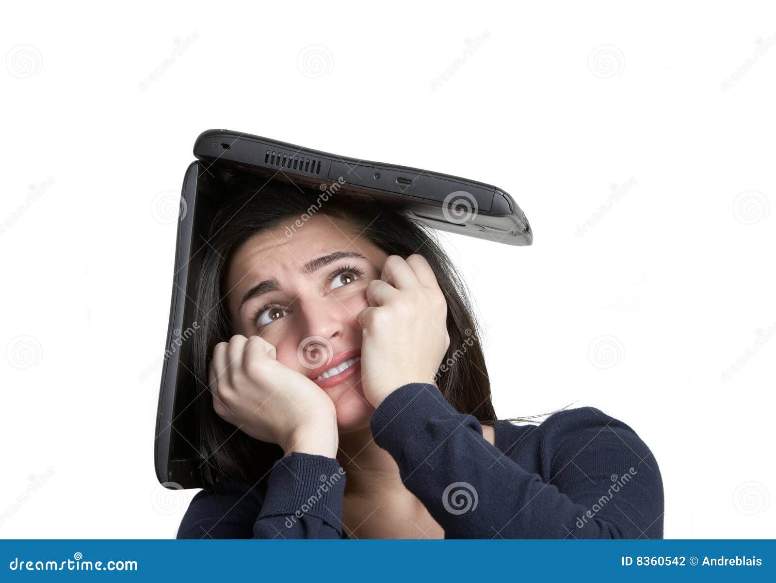 Computer Stress stock photo. Image of head, funny, keyboard - 8360542