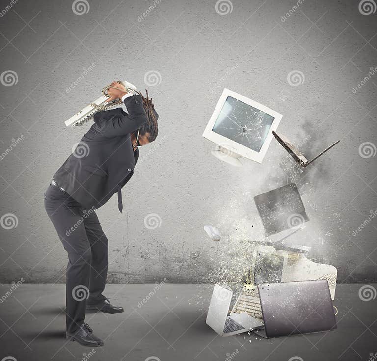 Computer stress stock photo. Image of crazy, frustration - 51693268
