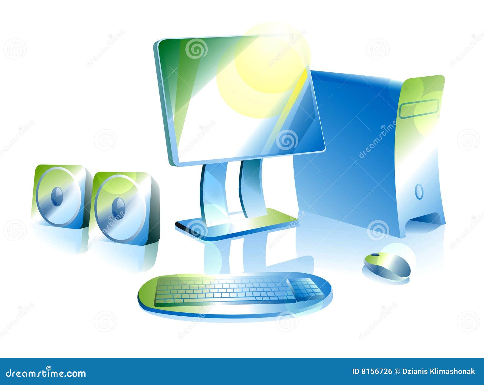 Computer With Strips Picture. Image: 8156726