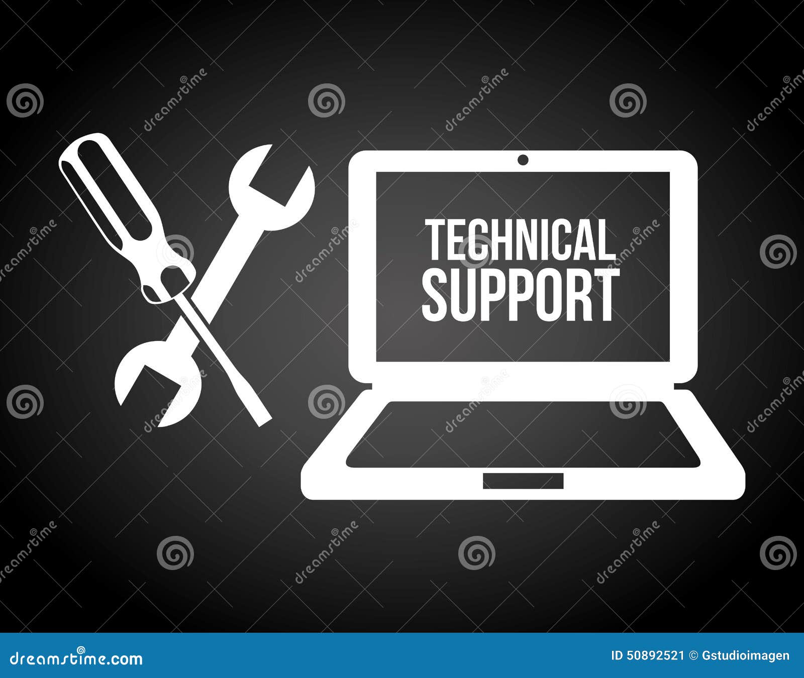 Computer support stock vector. Illustration of technology - 50892521