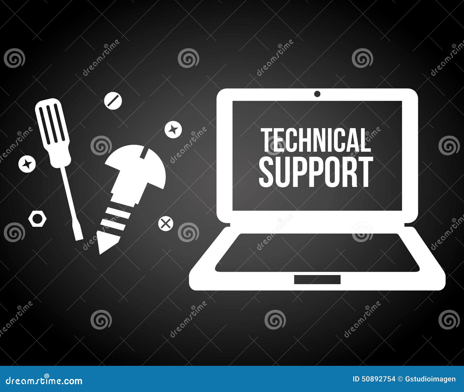 Computer support stock vector. Illustration of technician - 50892754